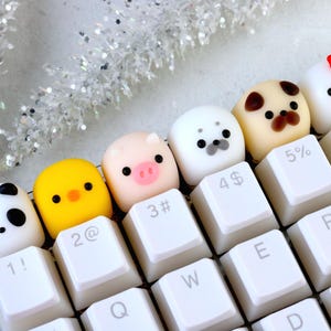 Handmade Animal Keycap Resin Artisan Keycaps Cute Chick Chicken Panda ...