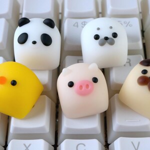 Handmade Animal Keycap Resin Artisan Keycaps Cute Chick Chicken Panda ...