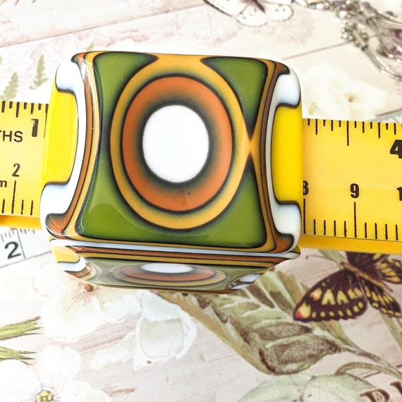 60s POP ART Lucite Laminated Eyeball Stretch Bracelet… - Gem