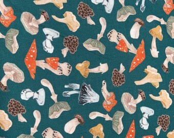 Toad Stools Fabric Frog Finds Shelter by Linsart Toad Stools Frogs ...