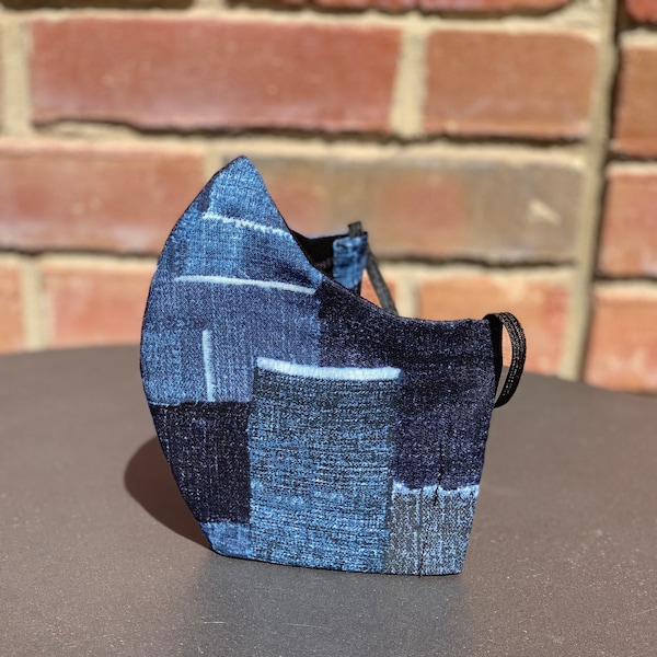 Denim Face Mask - Etsy
