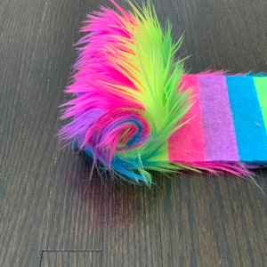 Rainbow Faux Fur Trim: Precut Craft Supply - Fur Ribbon - Etsy