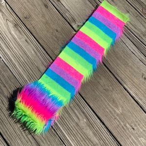 Rainbow Faux Fur Trim: Precut Craft Supply - Fur Ribbon - Etsy
