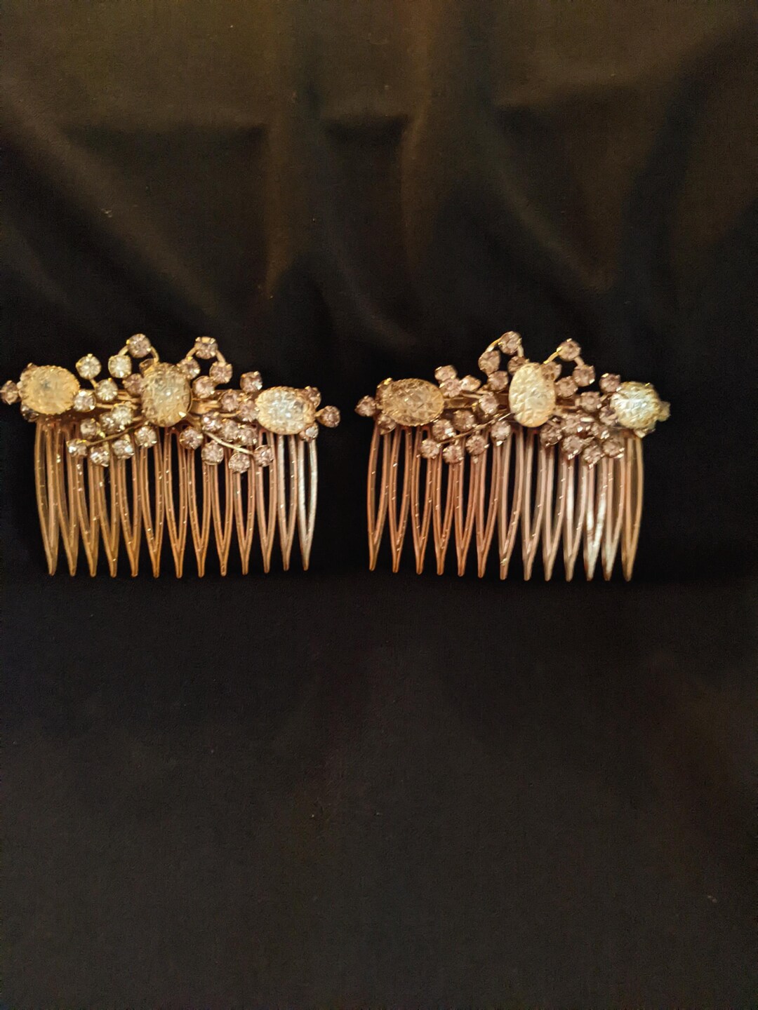 Antique Glass and Celluloid Hair Combs - Etsy