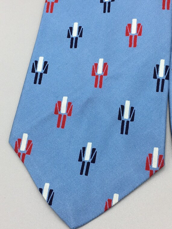 Abstract People Pattern Print 1950’s NOS Silk Necktie - Gem