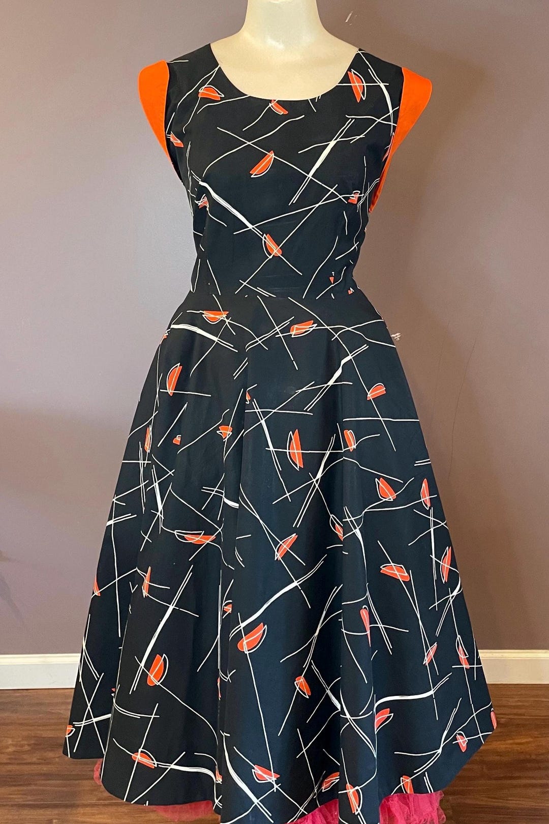 The Real Deal Authentic 1950s Atomic Print Dress Full Circle Skirt ...