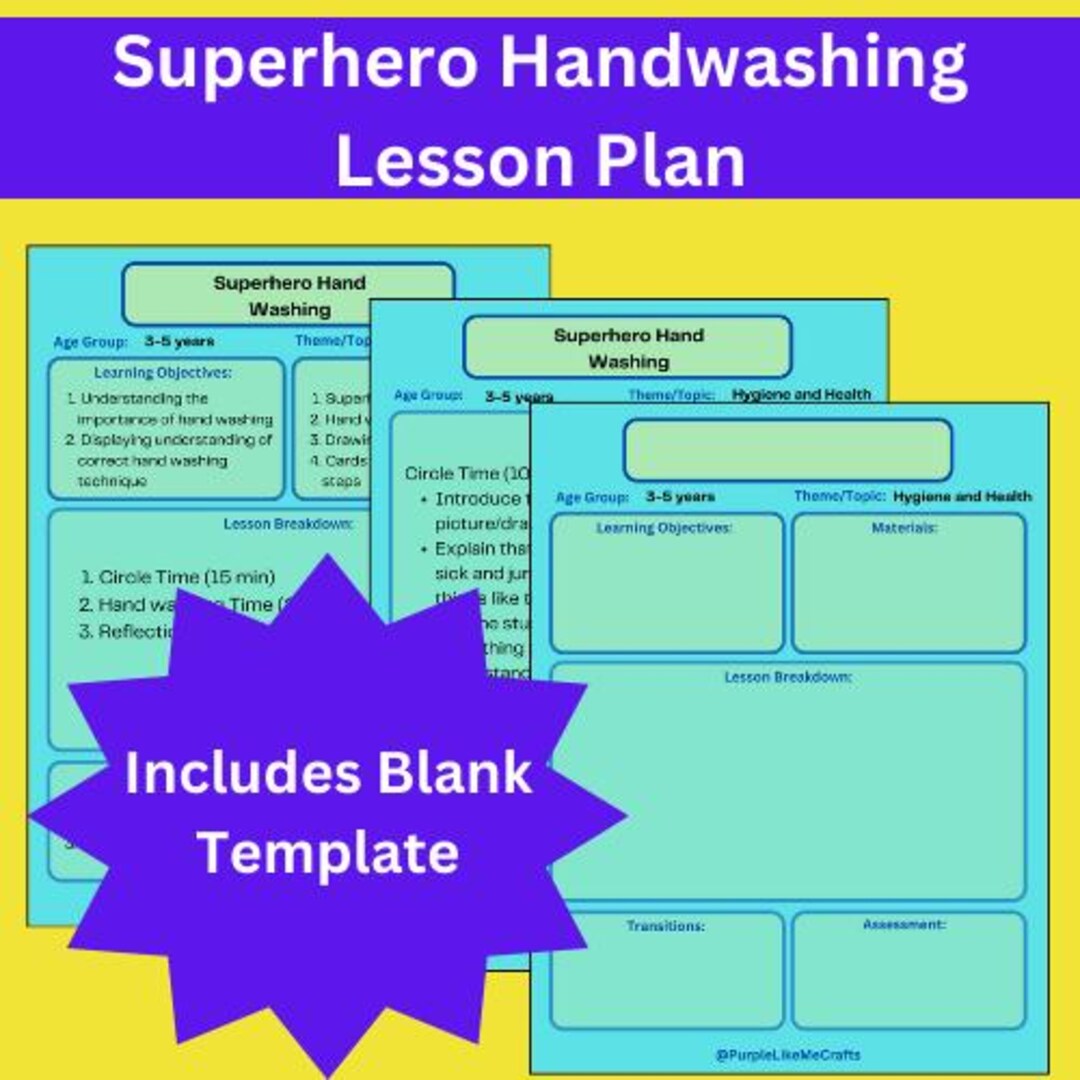 Superhero Handwashing Lesson Plan Template & Sample Lesson Plan - Early ...