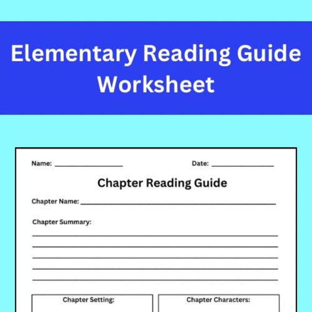 Blank Reading Guide Worksheet - Educational, Fun, Elementary ...