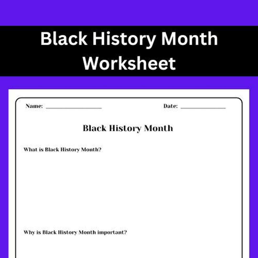 Black History Month Worksheet - Educational, Elementary, High School ...