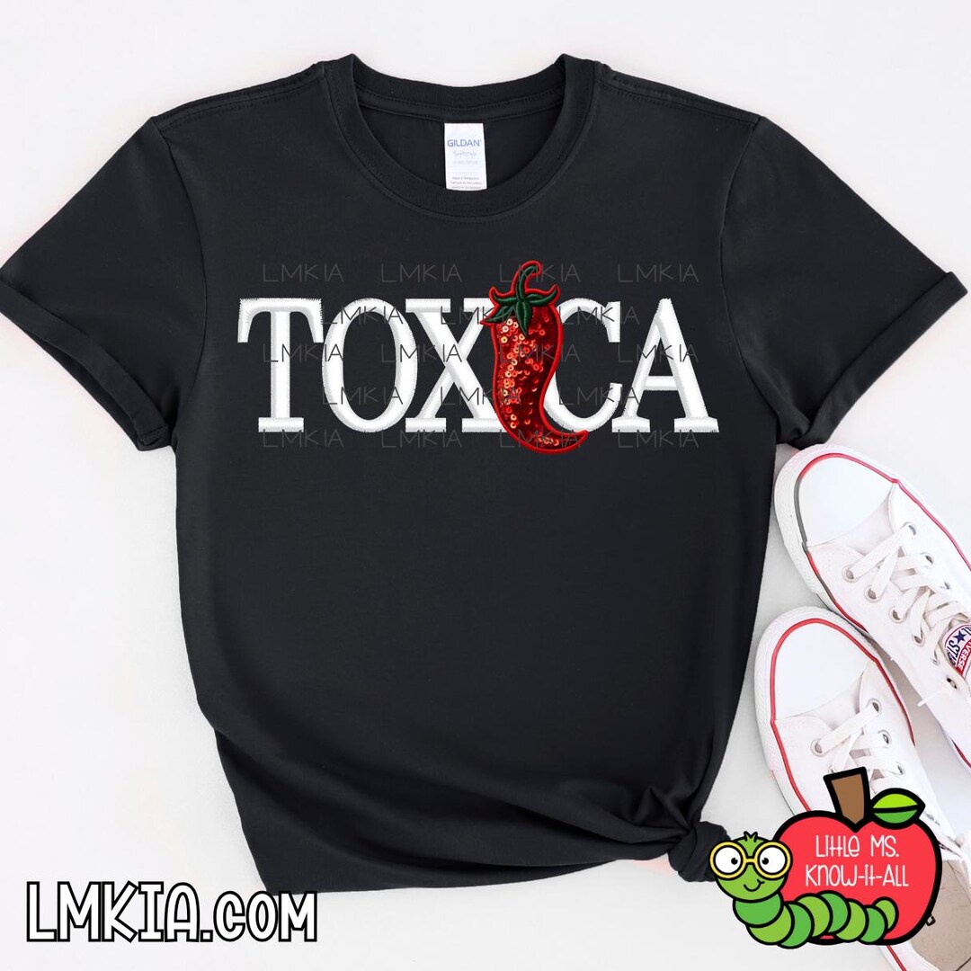 Toxica Pepper Faux Embroidery & Sequin T-shirt, Funny Mexican Humor ...