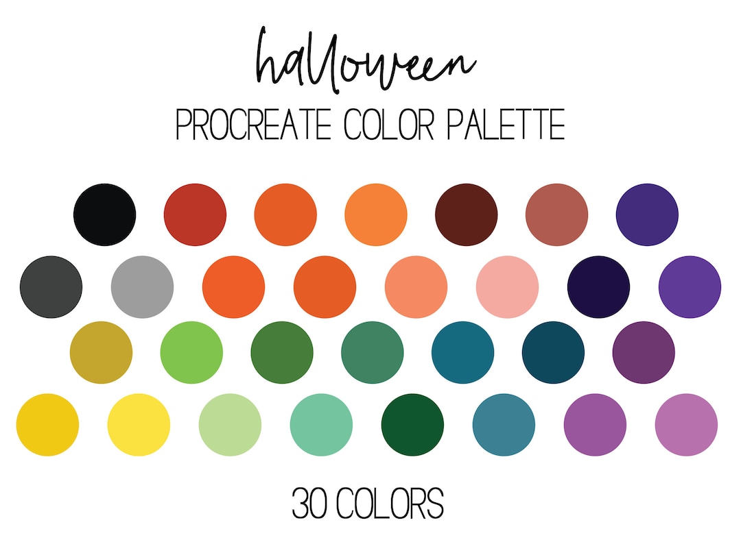 Halloween Color Palette, Spooky Color Palette, Dark Rainbow Procreate ...