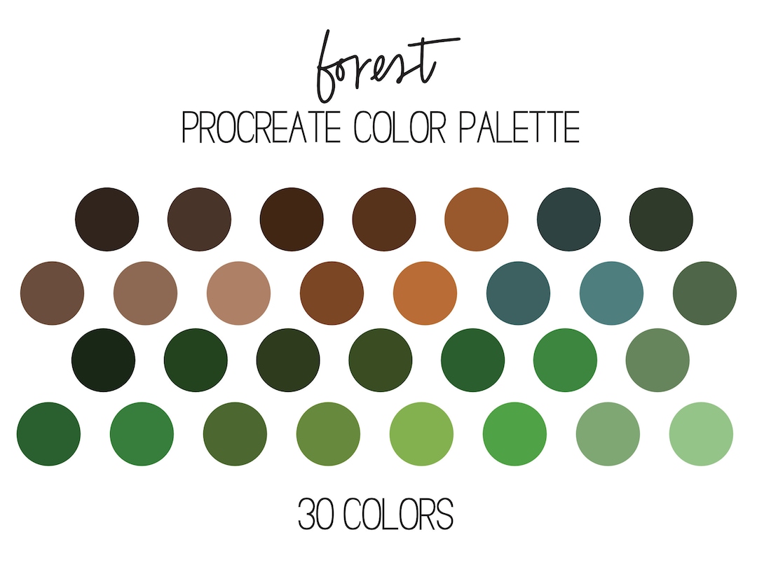 Forest Procreate Color Palette, Nature Palette, Misty Forest Procreate ...