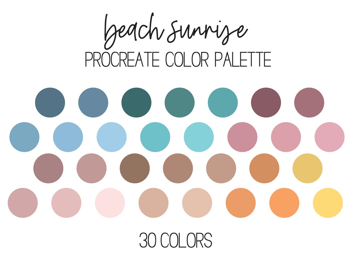 Beach Procreate Color Palette, Sunrise Palette, Morning Sunrise ...