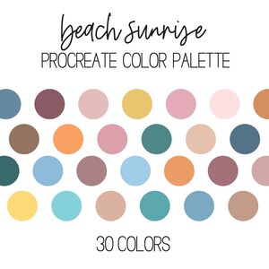 Beach Procreate Color Palette, Sunrise Palette, Morning Sunrise ...