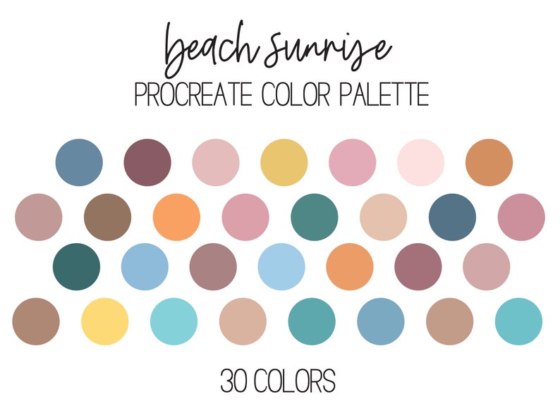 Beach Procreate Color Palette, Sunrise Palette, Morning Sunrise ...