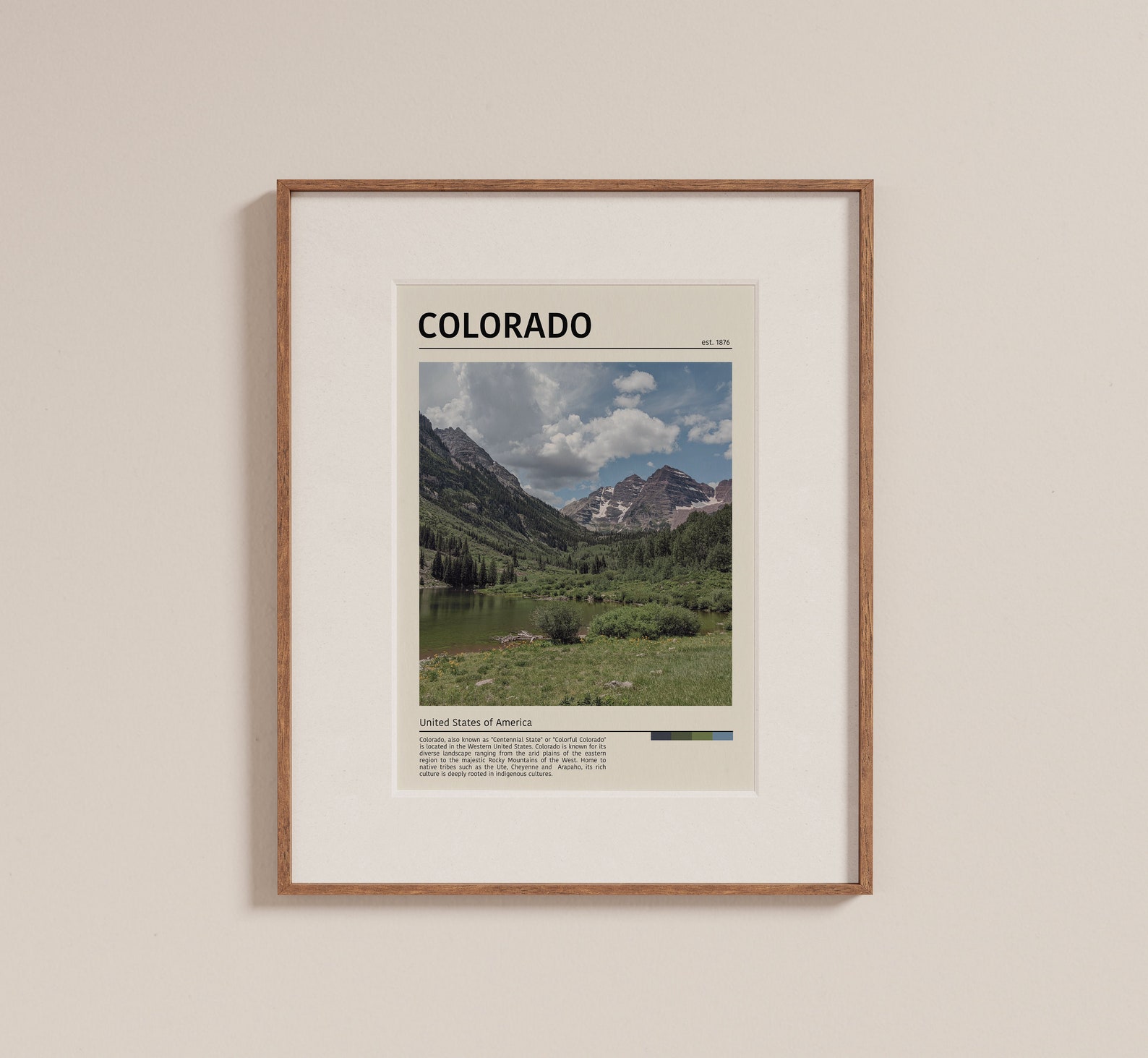 Vintage Colorado Poster, Mid Century Modern Colorado Wall Art, Nature ...