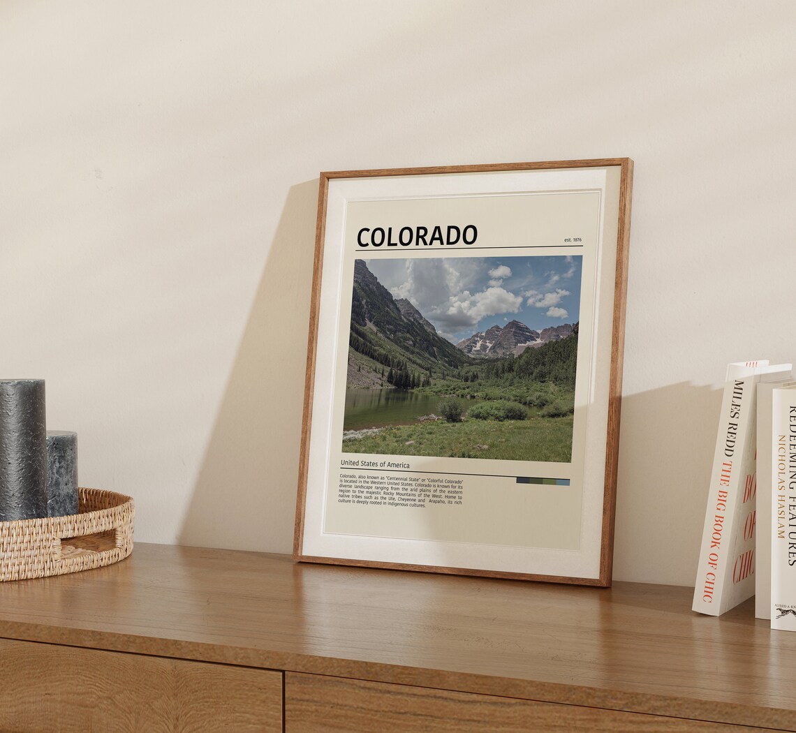 Vintage Colorado Poster, Mid Century Modern Colorado Wall Art, Nature ...