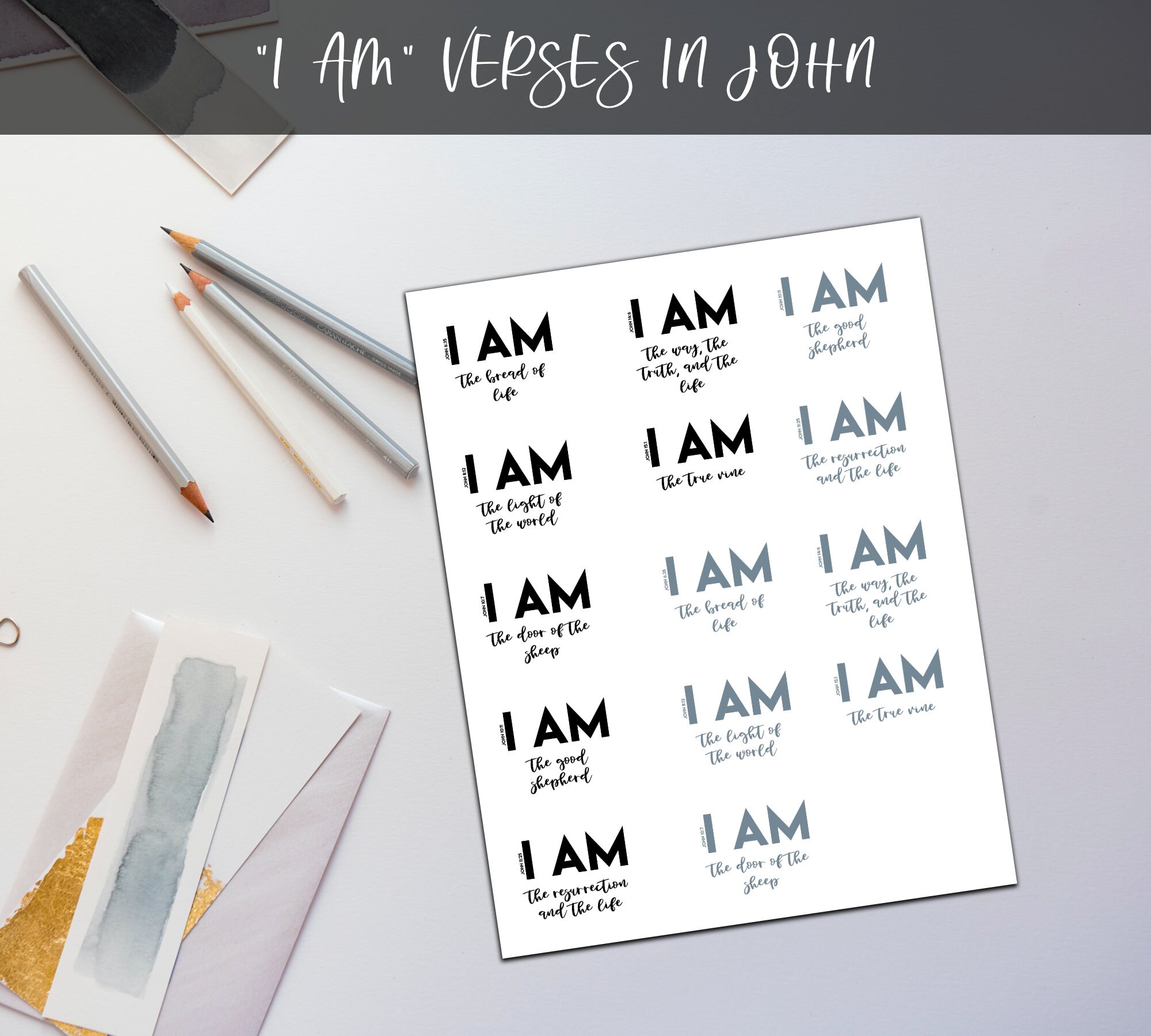 I AM John Verses Instant Download, Bible Journaling Wordfetti, Bible ...