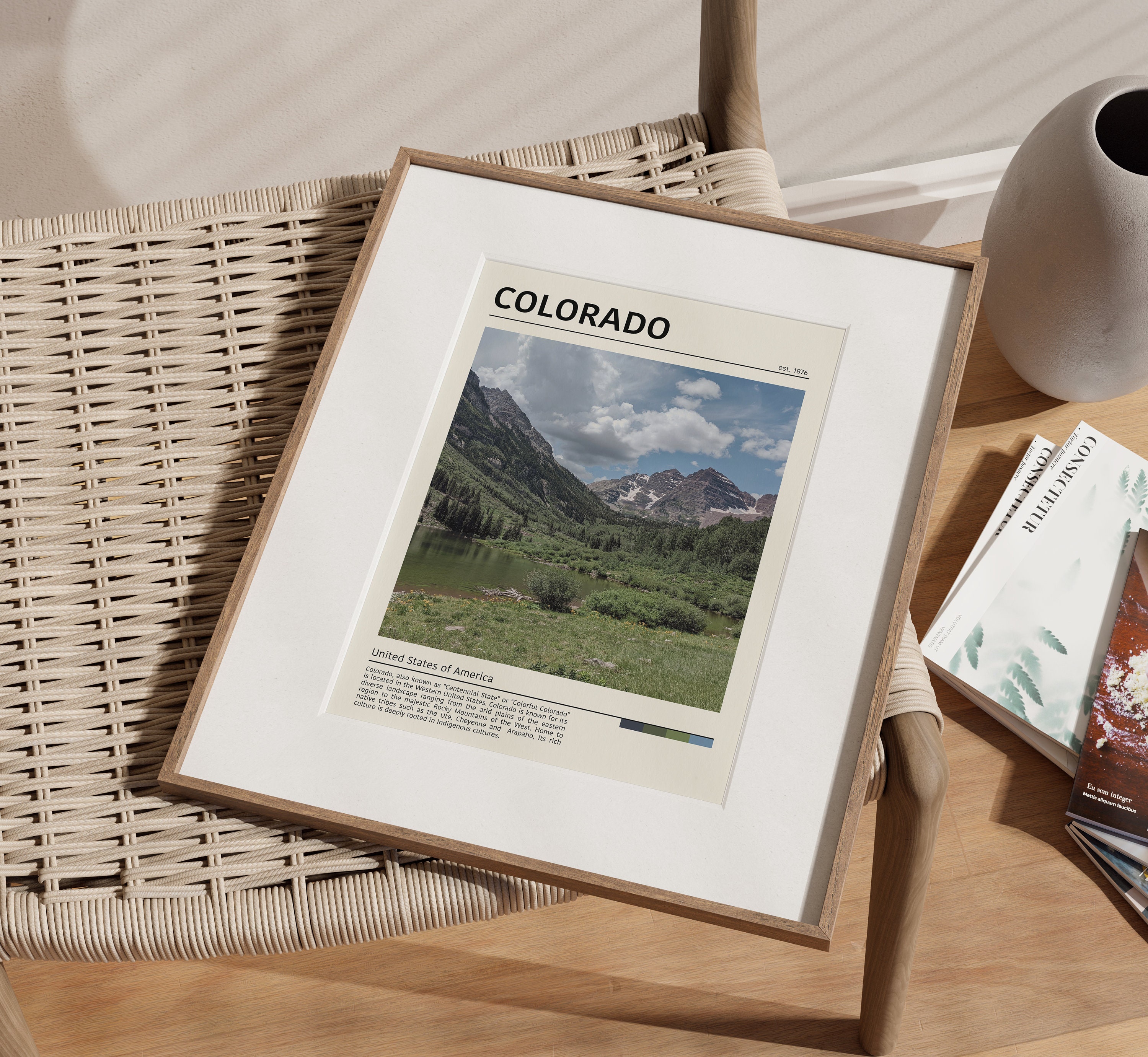 Vintage Colorado Poster, Mid Century Modern Colorado Wall Art, Nature ...