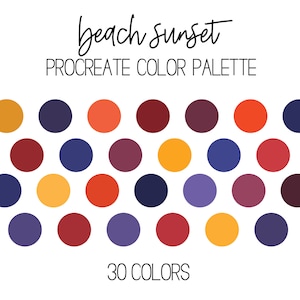 Beach Sunset Color Palette, Sunset Palette, Evening Sky Procreate Color ...