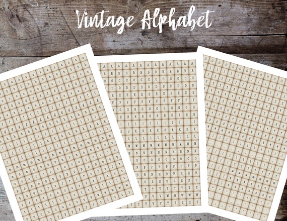 Vintage Alphabet Digital Download Letter Sheet for Planners | Etsy