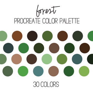 Forest Procreate Color Palette, Nature Palette, Misty Forest Procreate ...