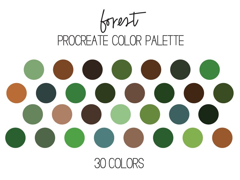 Forest Procreate Color Palette, Nature Palette, Misty Forest Procreate ...