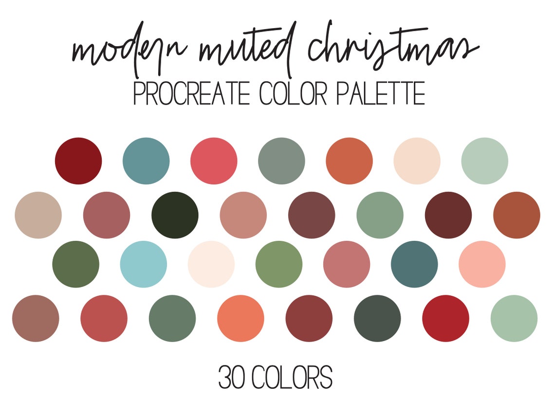 Christmas Procreate Color Palette, Modern Muted Palette, Holiday ... Christmas Procreate Color Palette, Modern Muted Palette, Holiday ...