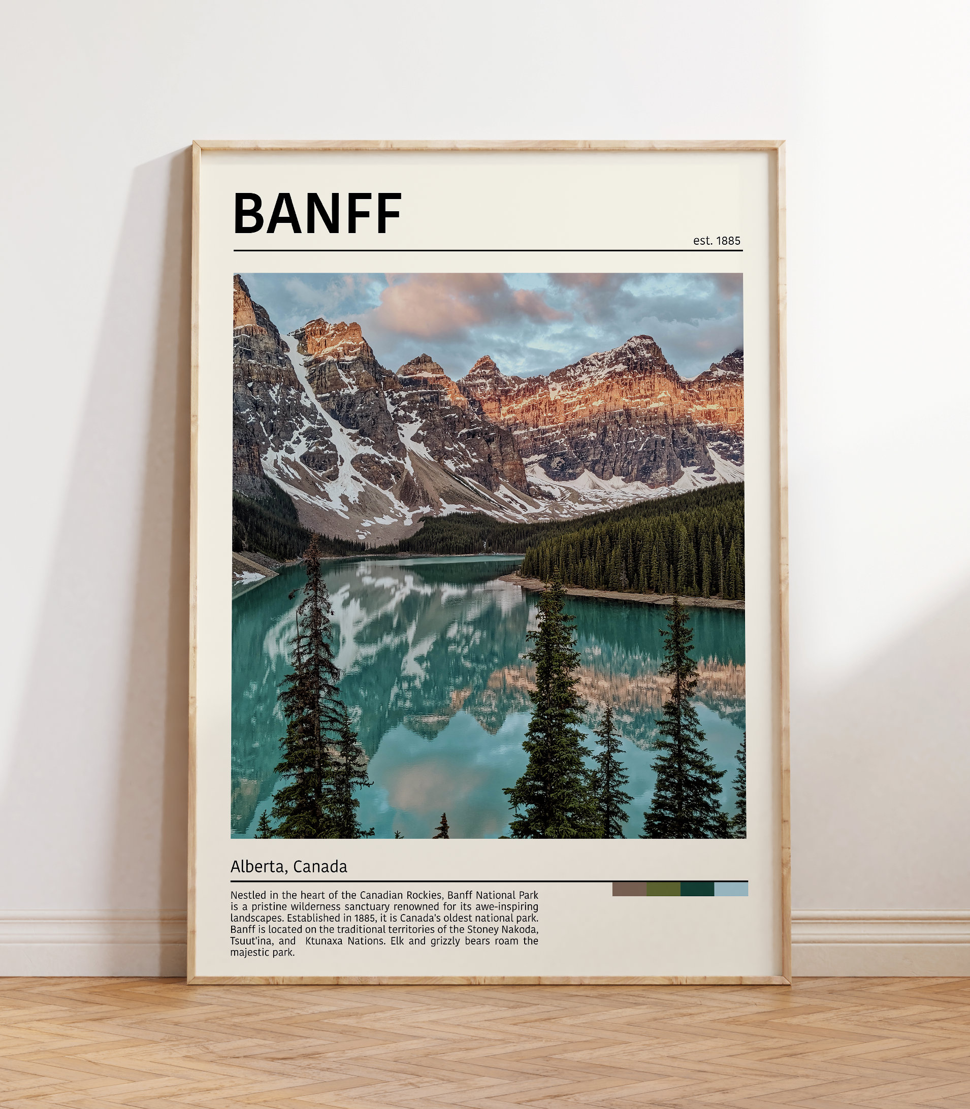 Vintage Banff Poster, Mid Century Modern Canada Wall Art, Nature ...