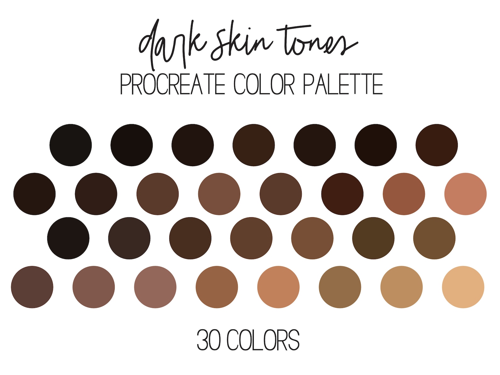 Dark Skin Tone Procreate Color Palette, Latina Skin Tones, Black Skin ...
