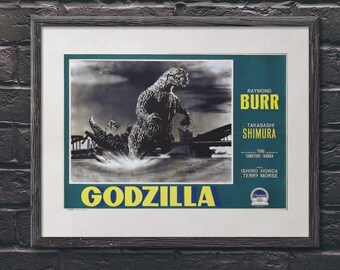 Neon Godzilla Poster, Epic 80's Retro Neon Kaiju Print, Cool Gamer ...