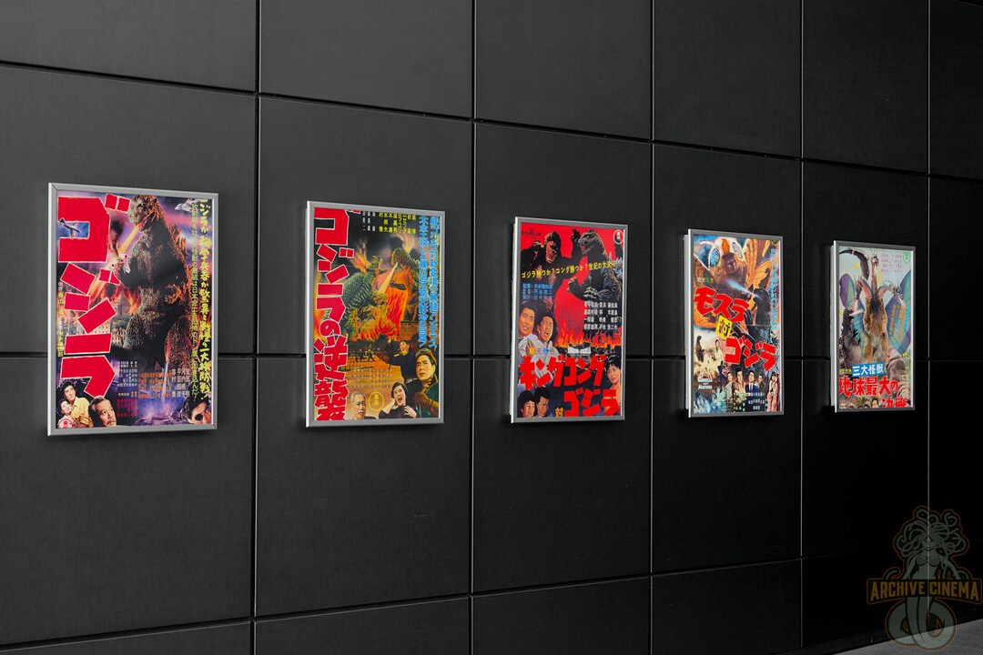 Godzilla Showa Era -- Deluxe Set of Five Poster Art Prints - Etsy UK