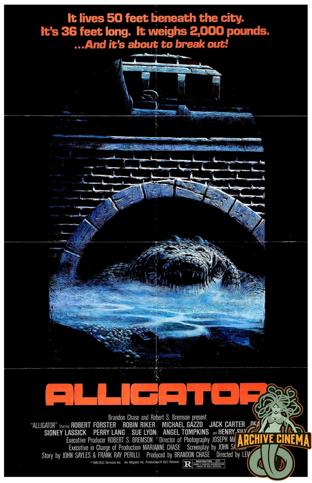 Alligator -- Deluxe 11" X 17" Poster Art Print || Roger Corman Sewer ...