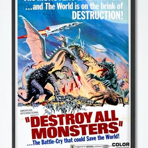 Destroy All Monsters -- 11" X 17" Deluxe Poster Art Print || Destroy ...