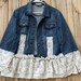Upcycled Denim Jacket, Shabby Chic Jacket, Ruffle Jacket - Etsy