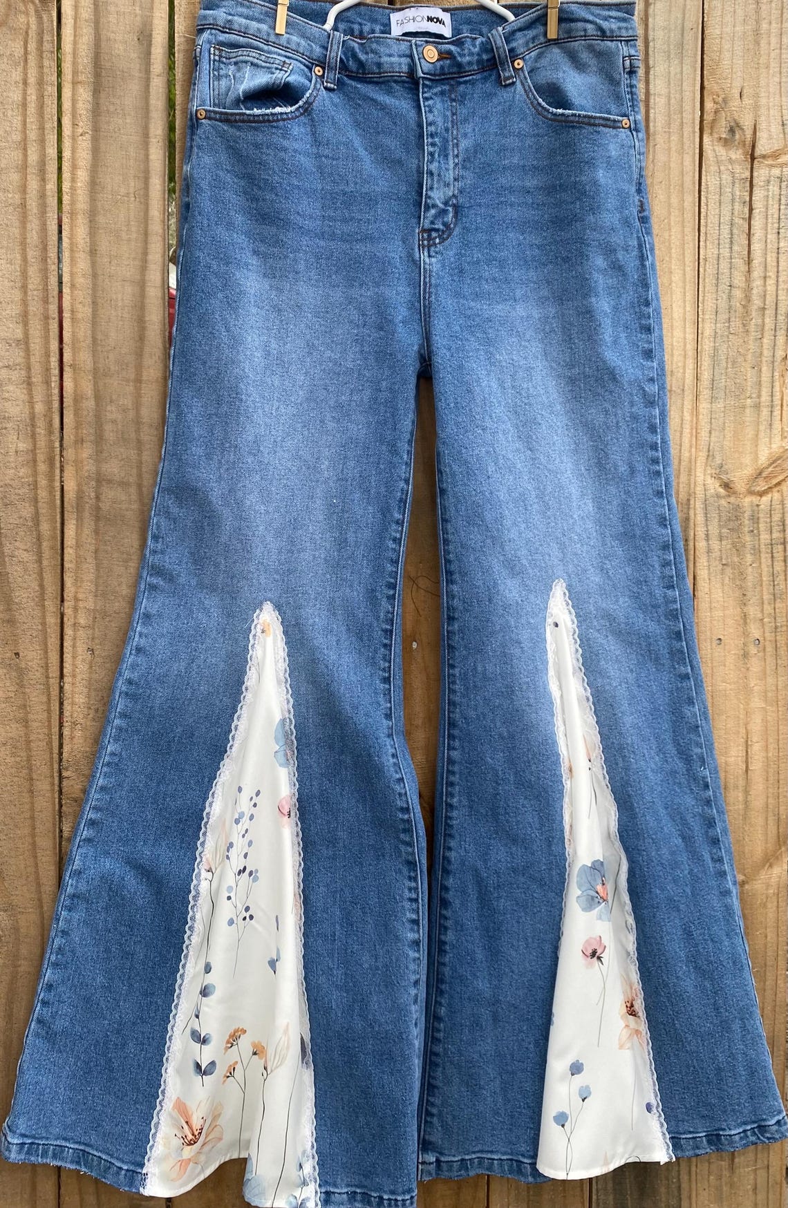 Upcycled Denim Jeans, Bell Bottom Jeans, Retro Jeans - Etsy