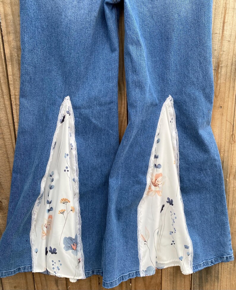 Upcycled Denim Jeans, Bell Bottom Jeans, Retro Jeans - Etsy