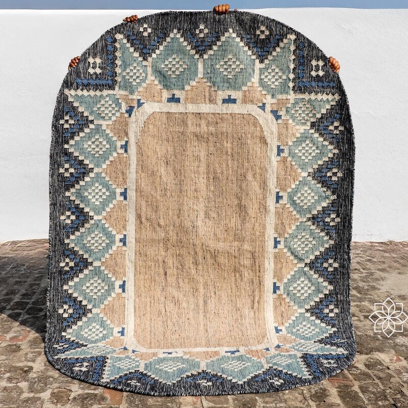 Blue Dhurrie Rug - Etsy