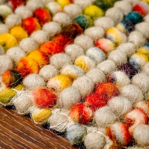 Hand Woven Colourful Stripe Beige Chunky Loop Indoor Wool Rug - Custom ...