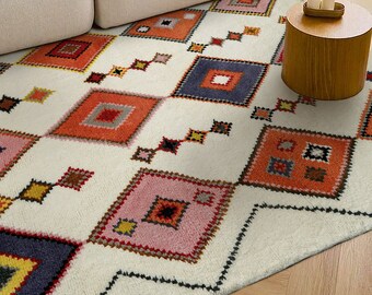 Indian Beige Kilim Rug Handmade Moroccan Rug Living Room - Etsy