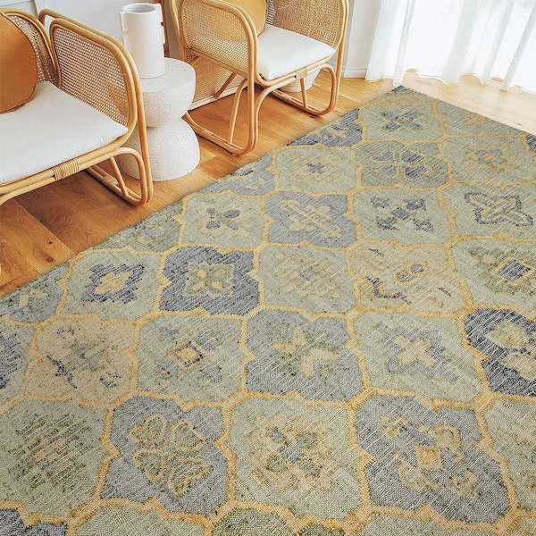 Jute Floral Rug - Etsy