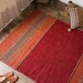 Red Kilim Rug Indian Artistic Handmade Moroccan Inspired Ethnic Living ...