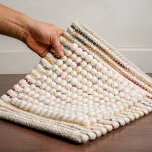 Multi Blend Chunky Looped Wool Rug Colourful Wool Carpet Funky Decor ...