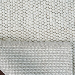 Chunky Looped Fluffy Ivory Wool Rug, Soft Scandinavian Decor Indoor ...