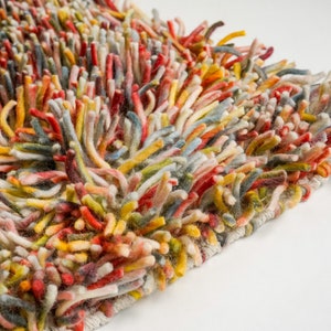 Rainbow Felted Custom Shag Rug, Premium Wool, Multi Coloured, Funky ...