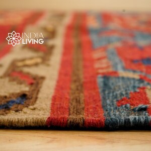 Antique Room Decor Kilim Rug, Red Kilim Outdoor Rug, Southwestern Decor ...