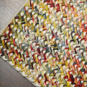 Multi Blend Hand Knitted Chunky Looped Wool Rug, Premium Wool ...