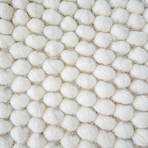 Chunky Looped Fluffy Ivory Wool Rug, Soft Scandinavian Decor Indoor ...