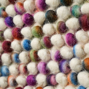 Colourful Chunky Multi Blend Felted Wool Area Rug, Handwoven Wool ...