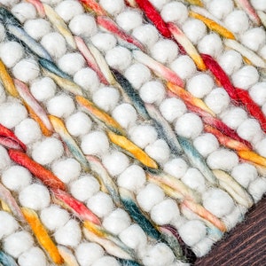 Multi Blend Custom Made Chunky Looped Wool Rug, Soft, Colourful Funky ...